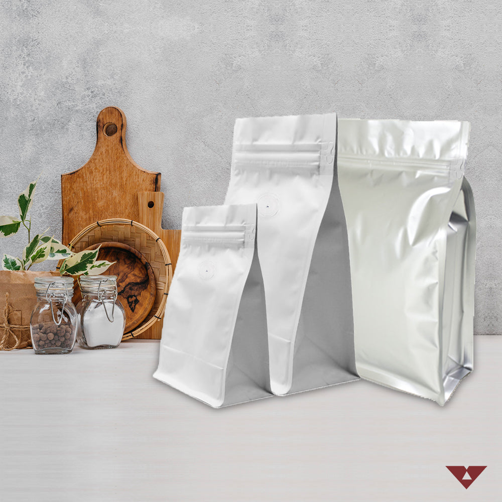 Block Bottom Pouches with Easy Tear Zipper and Valve – Vektropack